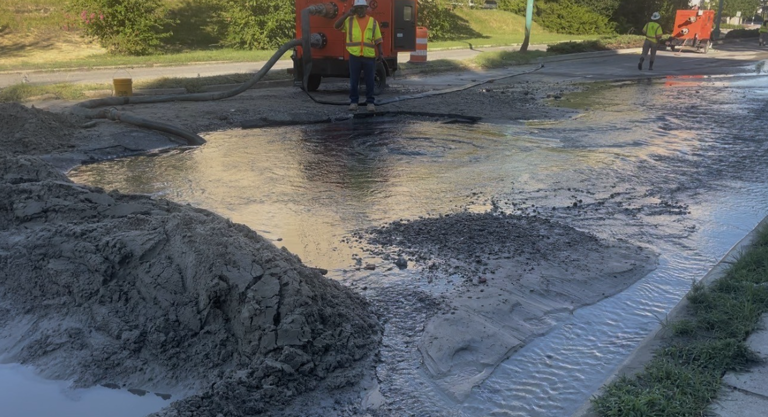 Sinkhole swallows vehicle at Norfolk exit ramp