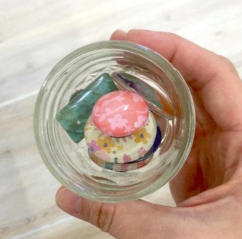 Handmade fridge magnets in a mason jar