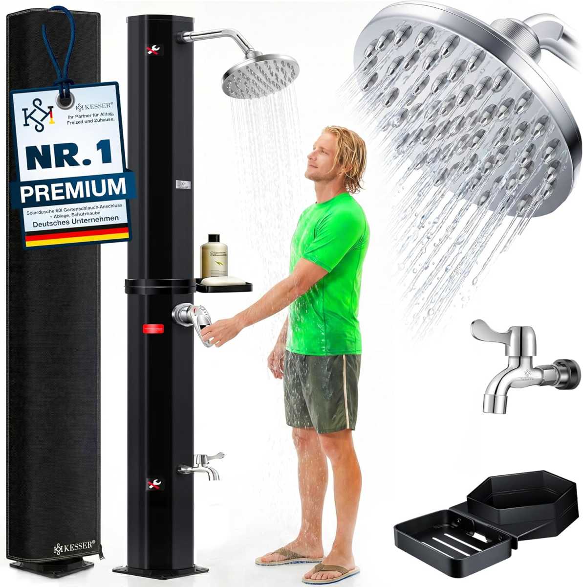 Solardusche für Garten & Pool mit 60-Liter-Tank zum Prime-Day-Preis