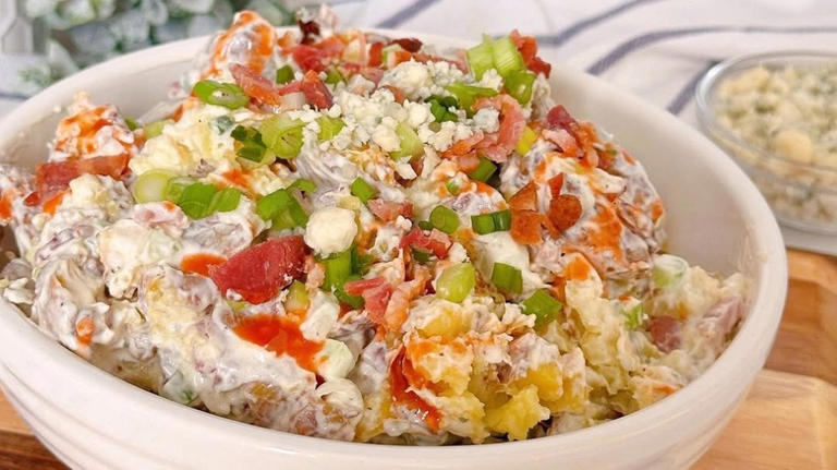 Give potato salad game day flavor with a 3-ingredient buffalo upgrade