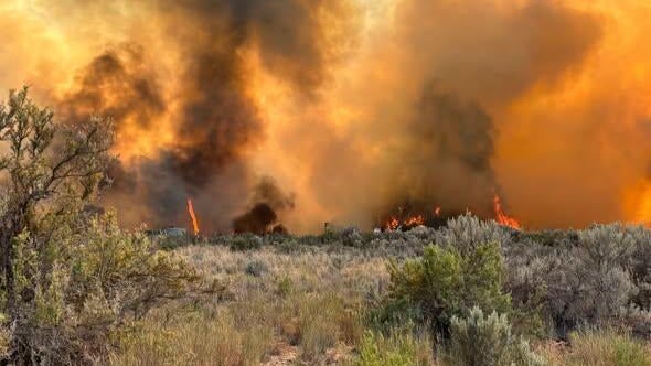 Dry Creek fire burning on Colorado's Western Slope destroys home, building