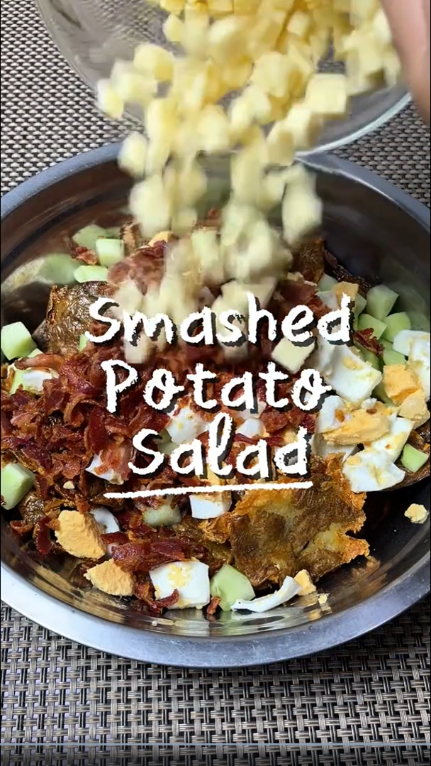Crispy meets creamy in this smashed potato salad