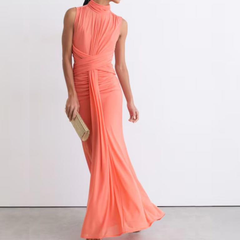 Angellica Bell's coral evening dress is the elegant but comfortable ...