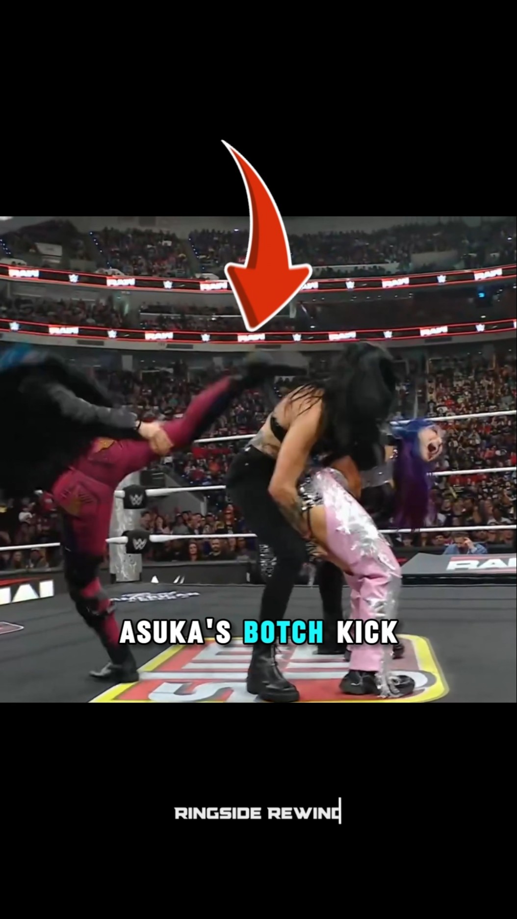 Asuka completely missed that kick 😯