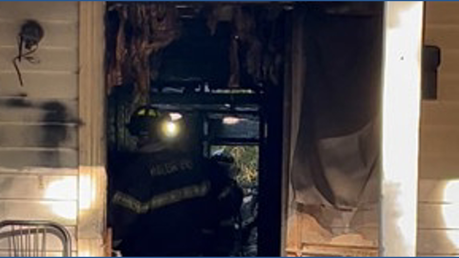 A look at the fire scene after a house caught ablaze on Wednesday morning