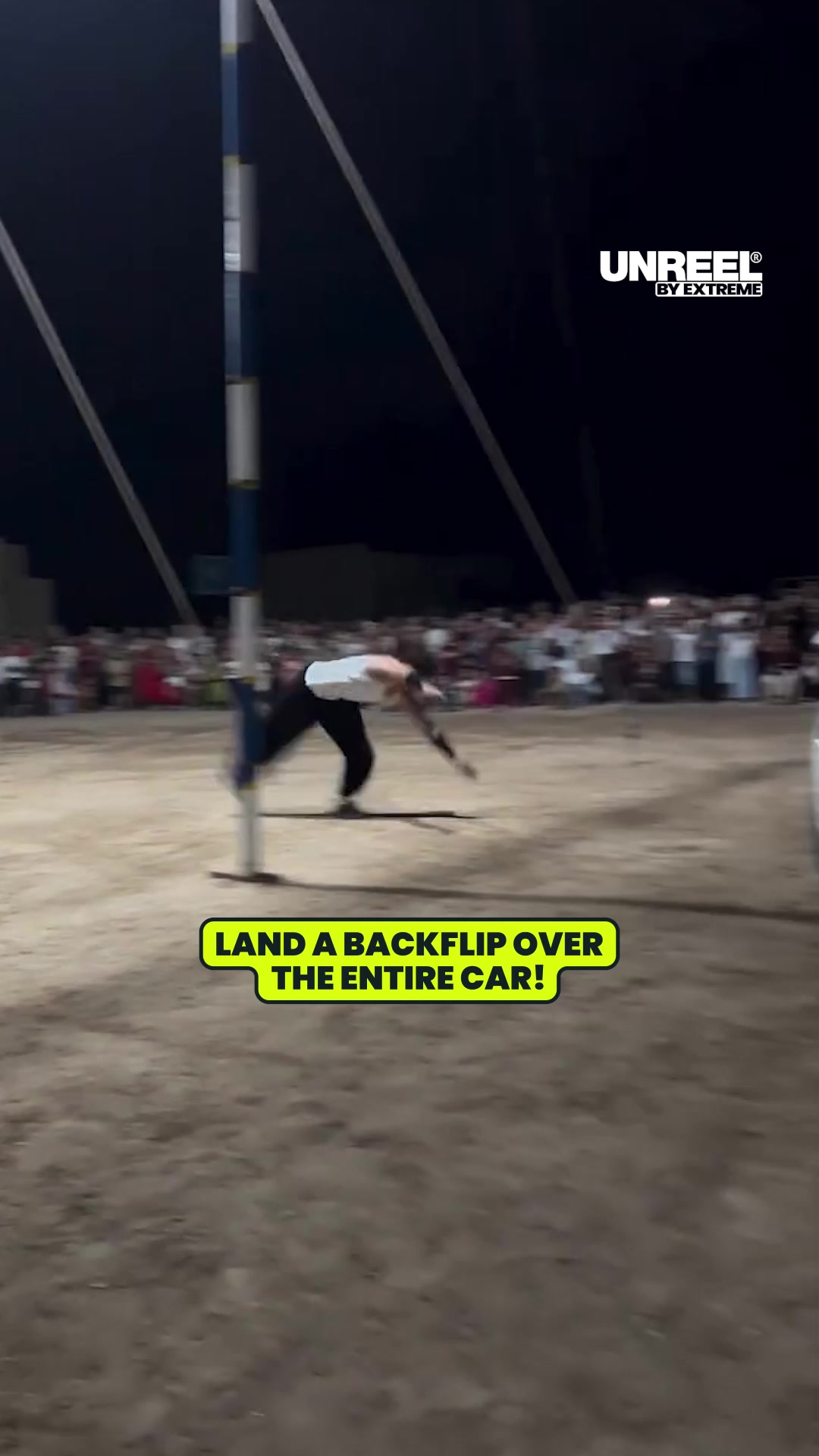 Insane backflip over moving Chevrolet! Stuntman skills in slow motion ...
