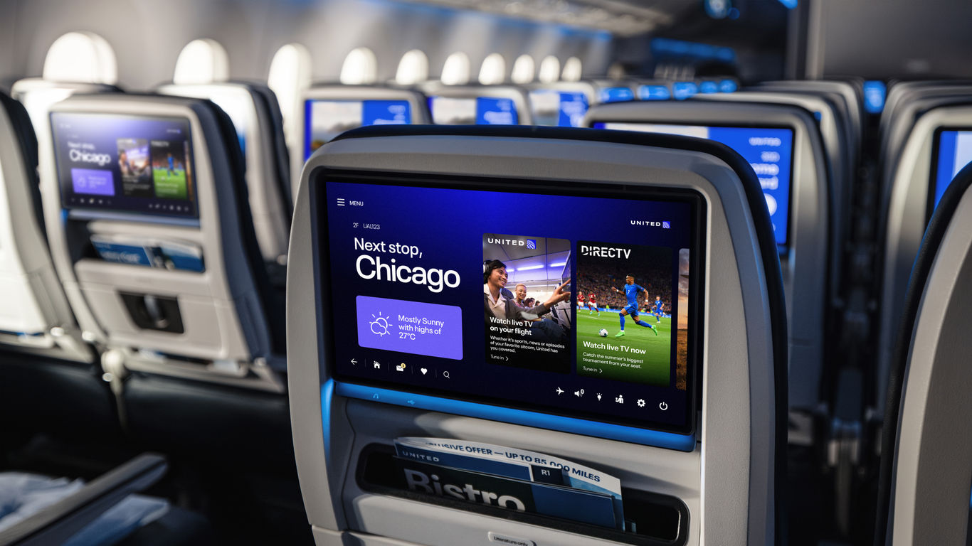 United adds live TV streaming to Starlink-enabled seatback screens
