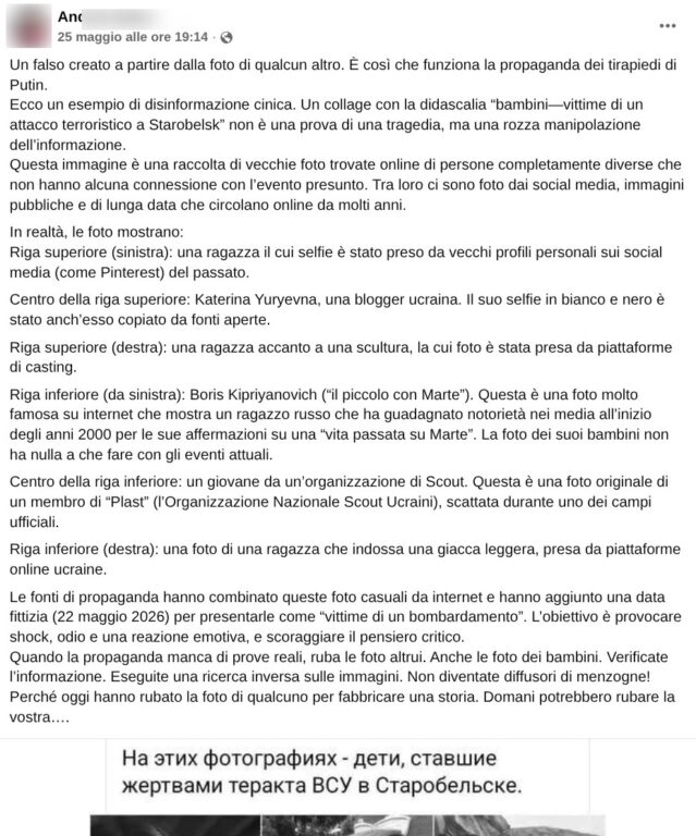 Il collage delle vittime di Starobilsk non è un falso costruito con ...