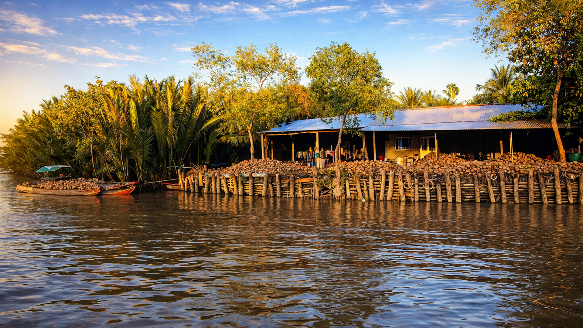 A scenic boat journey through the Mekong Delta (4K)