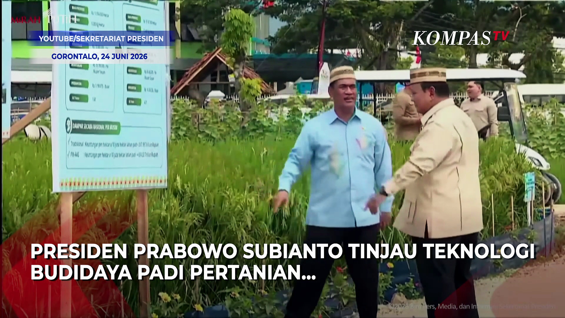 Momen Prabowo cek teknologi budidaya padi modern di Gorontalo