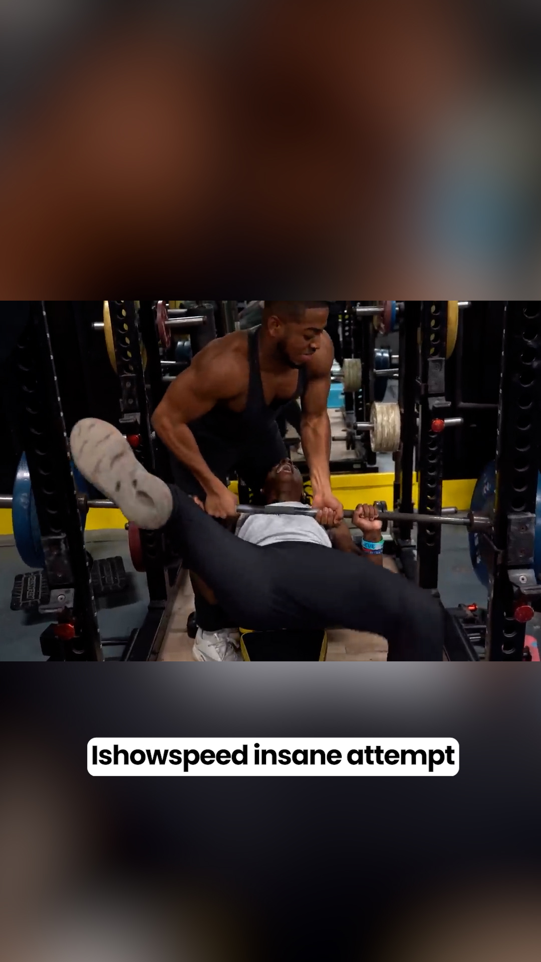IShowSpeed drops 220 lbs on his chest during bench press attempt