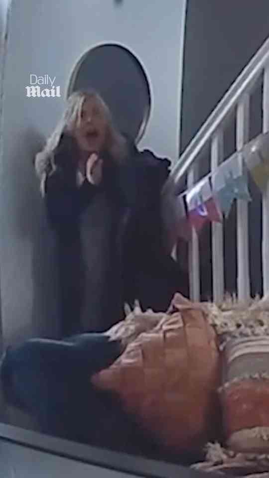 Woman's panic sets in after spotting spider on her head