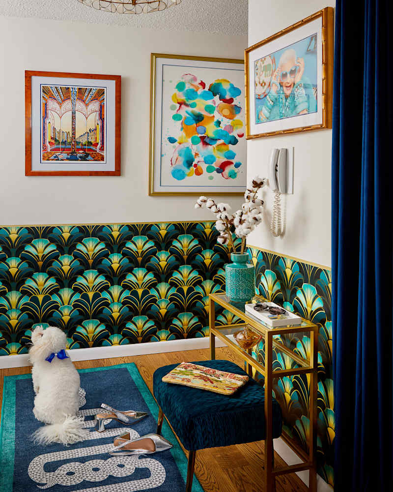 This designer turned a bland 750-square-foot rental into an art deco ...