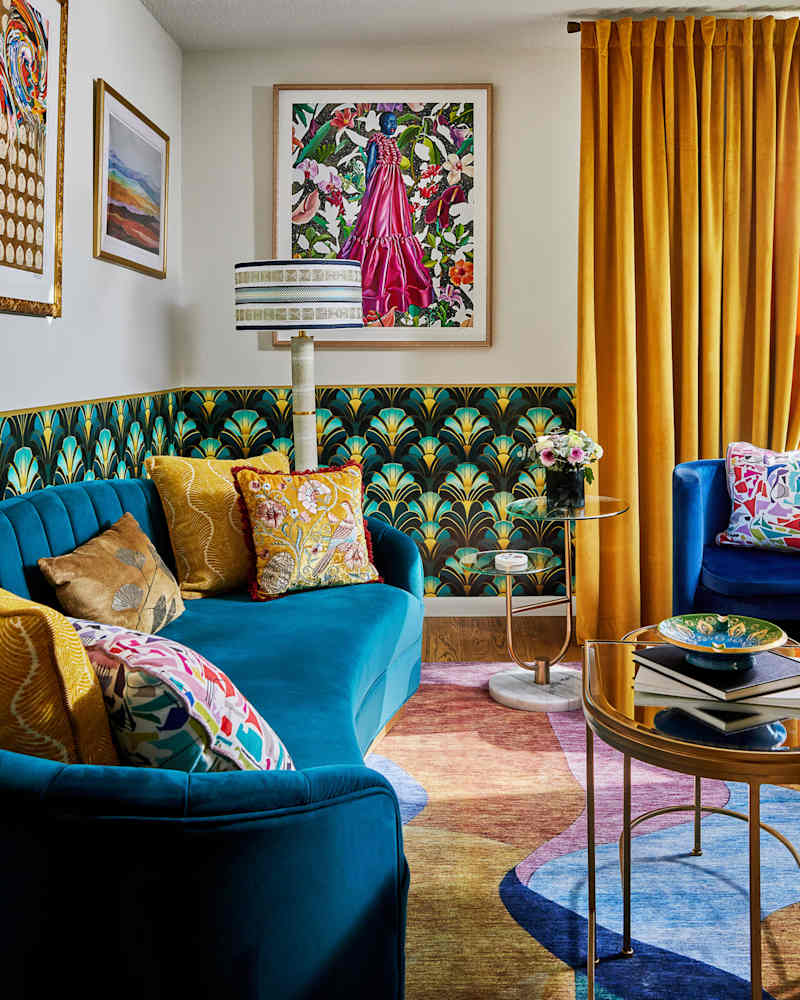 This designer turned a bland 750-square-foot rental into an art deco ...