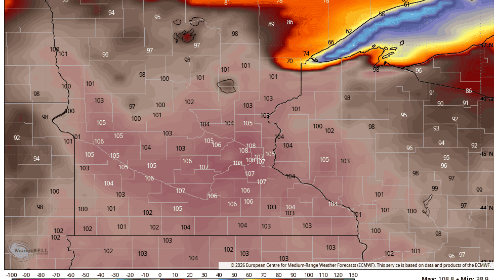 Extreme heat and humidity could bake Minnesota next week