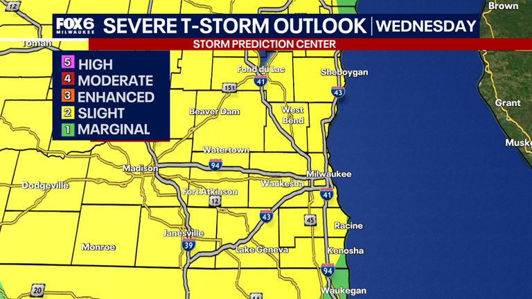 Wisconsin weather: Storm chances Wednesday, strong to severe possible