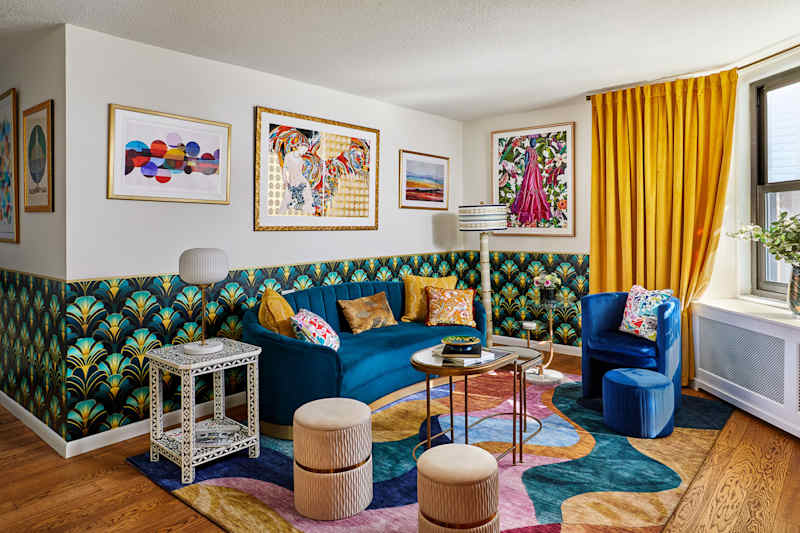 This designer turned a bland 750-square-foot rental into an art deco ...
