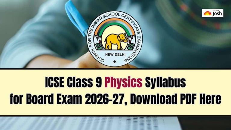 ICSE class 9 physics syllabus for board exam 2026-27, download PDF here