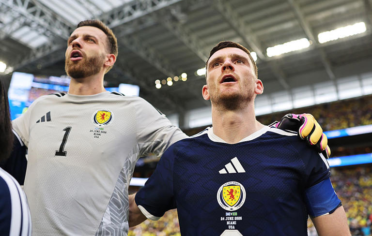 What happened to Andy Robertson during Scotland vs Brazil?