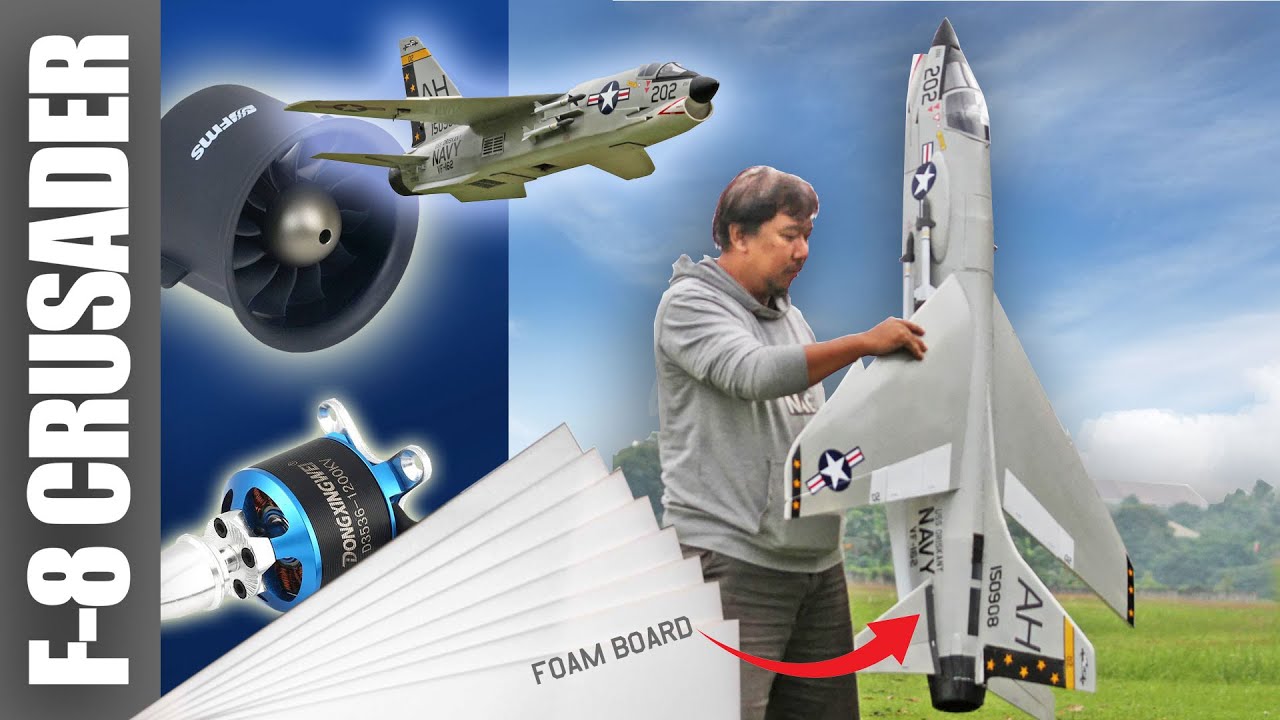 DIY F8 Crusader RC jet with ducted fan or pusher prop