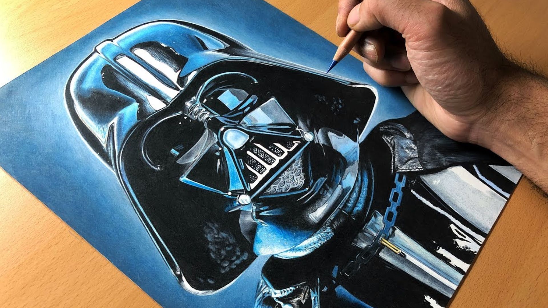 Drawing Darth Vader Star Wars time lapse art