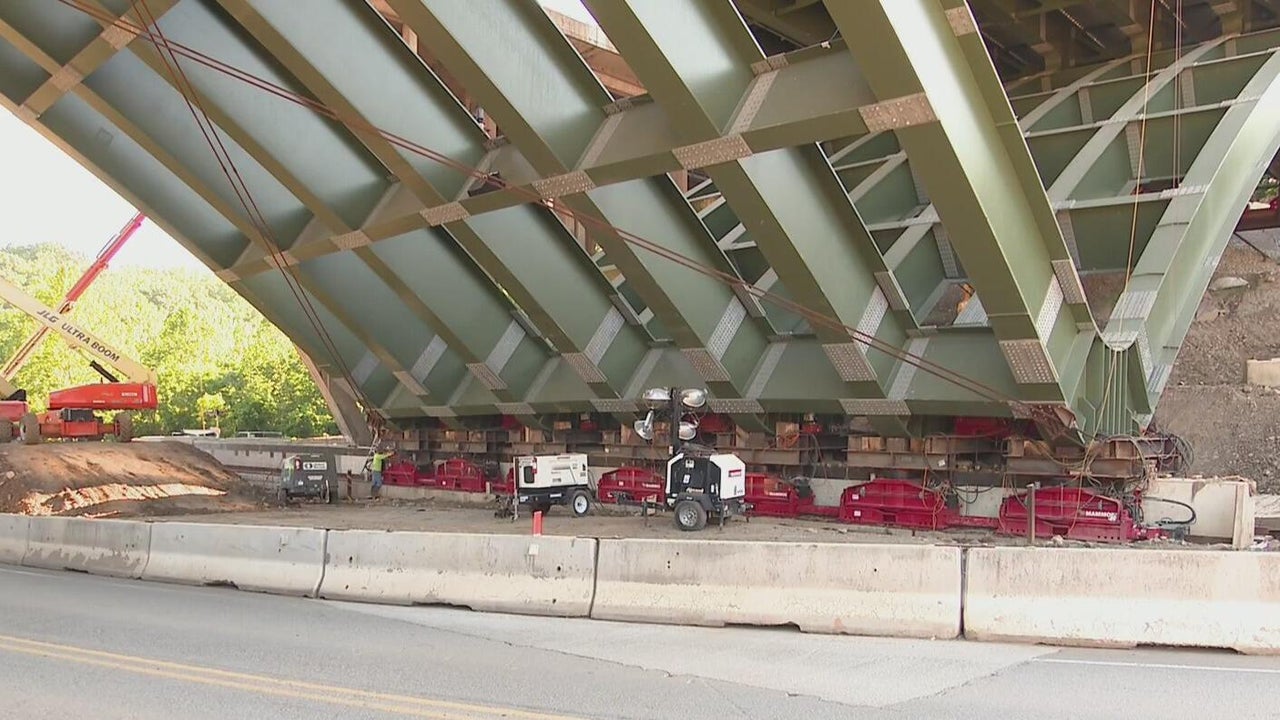 PennDOT performing a test slide on the new Commercial Street bridge today