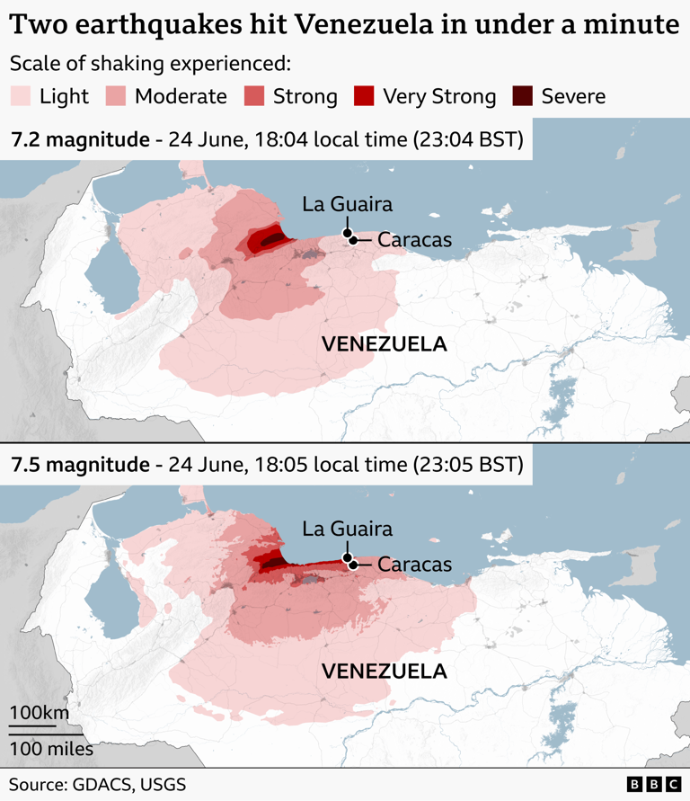 Venezuela earthquakes in maps and charts - where they hit and how ...