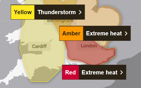 Red extreme heat warning extended in Sussex and Surrey as UK faces ...