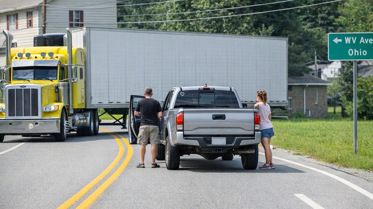 This road rage moment went too far - baseball bat - while trucks were ...