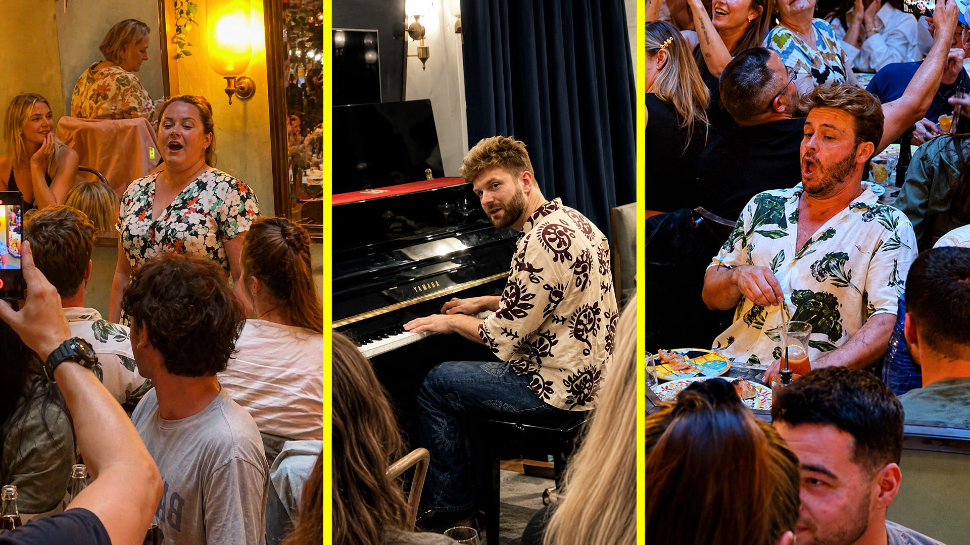 An Italian restaurant turned into an opera stage