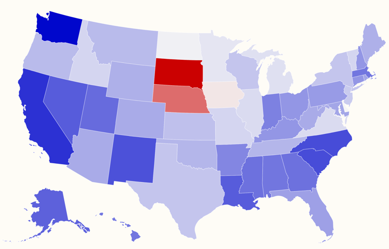 Map shows which states’ economies are growing and shrinking in 2026