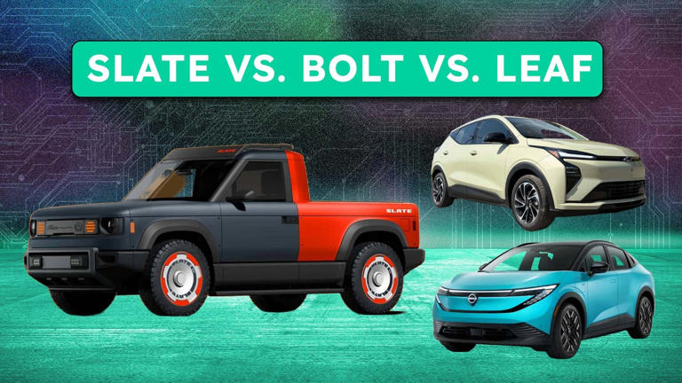 Slate truck vs. Chevy Bolt vs. Nissan Leaf: Which affordable EV ...