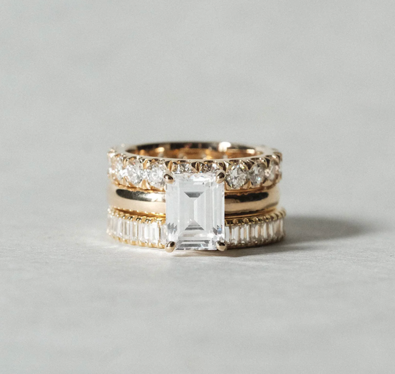 The wedding ring stack is becoming the new bridal jewelry standard