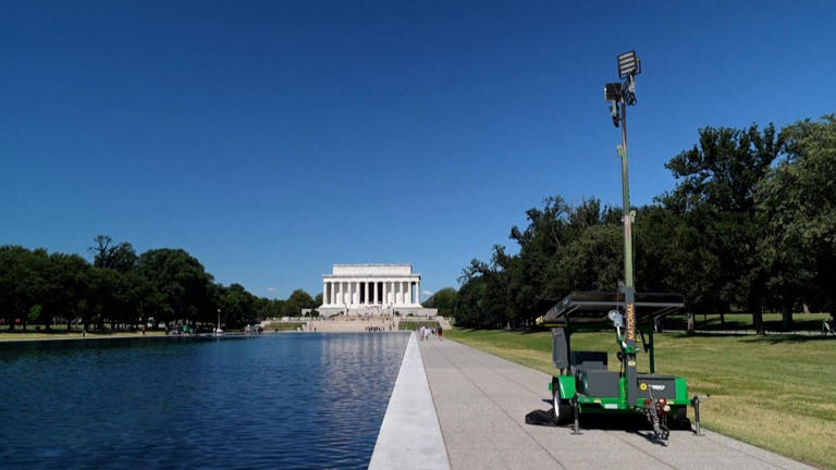 Trump’s new reflecting pool liner cut with a razor, official reports