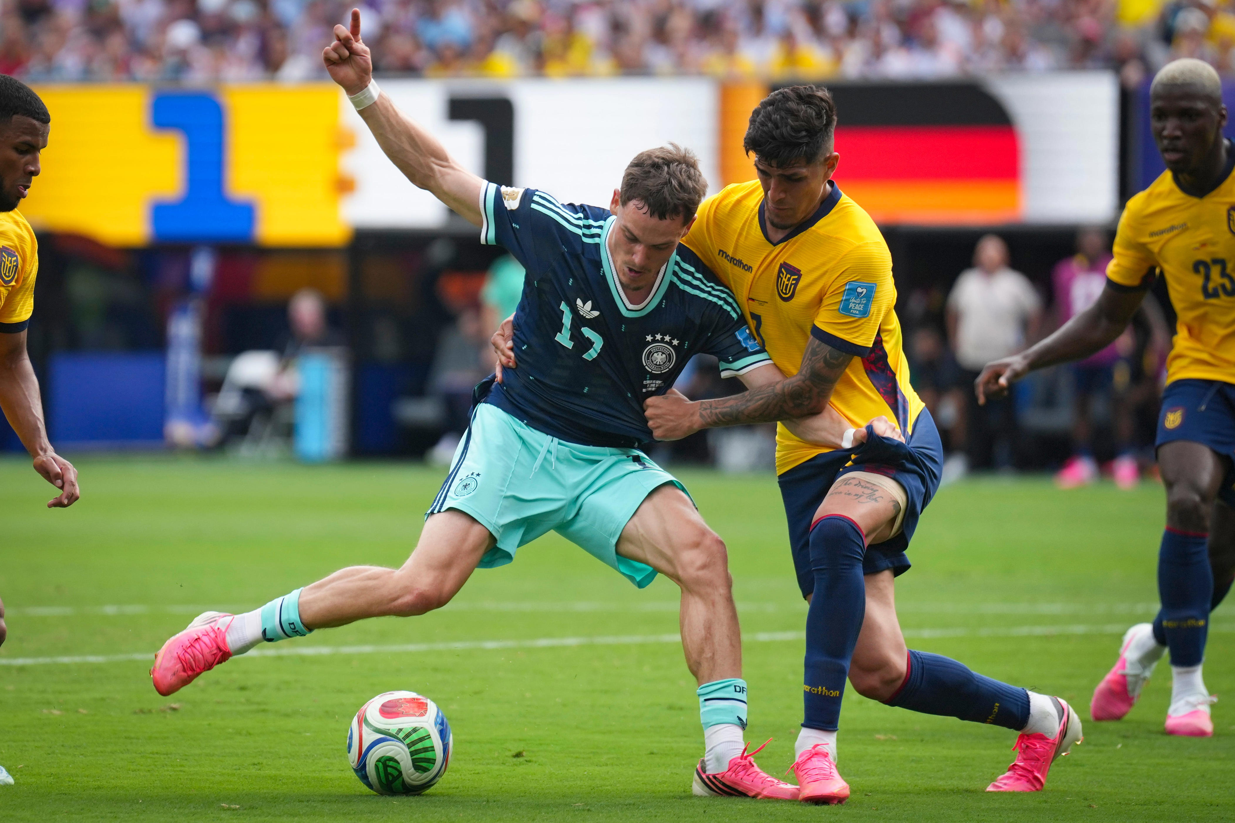 Who is Germany playing in Monday's World Cup game in Boston?