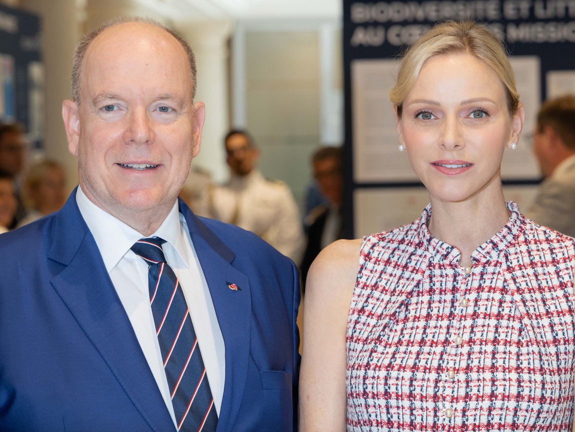 Prince Albert and Princess Charlene visit emergency forces