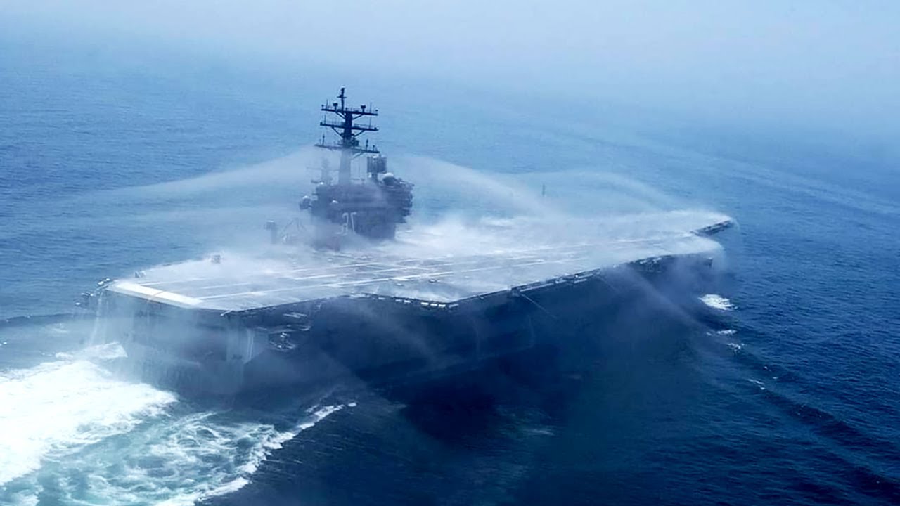 Why this US aircraft carrier appears to be surrounded by a force field