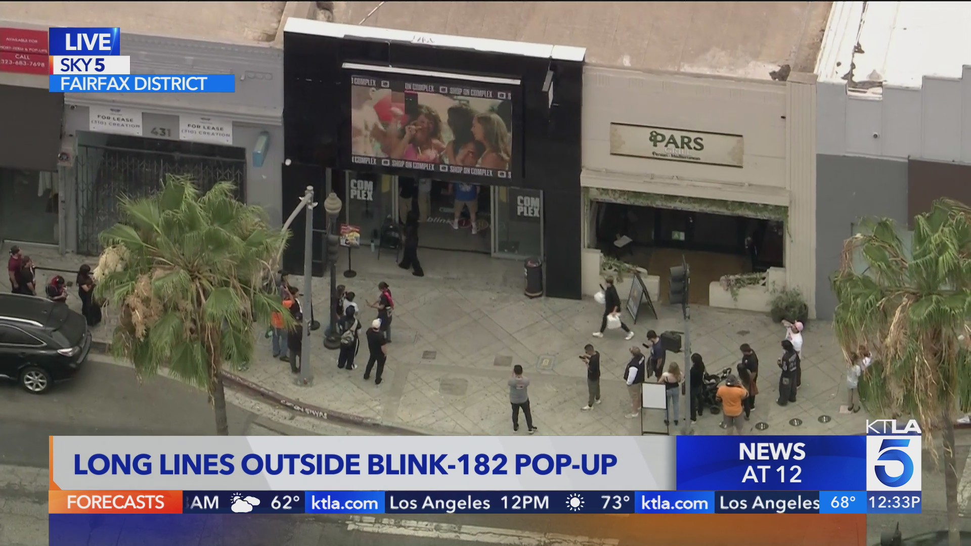 Long lines seen outside Blink-182 pop-up in LA