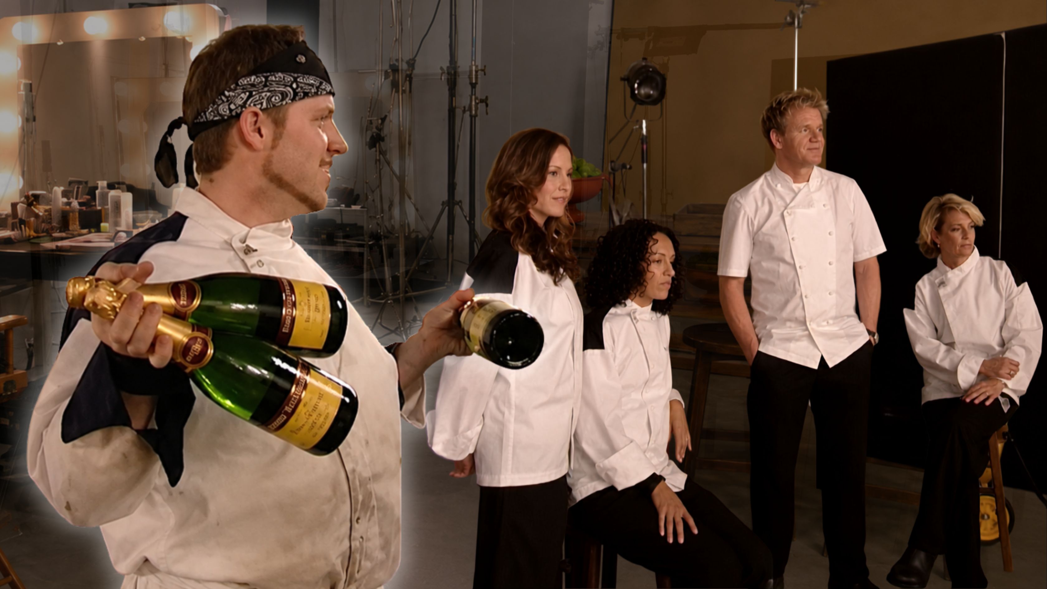 Red team went to a TV Guide photo shoot while blue team scrubbed the ...
