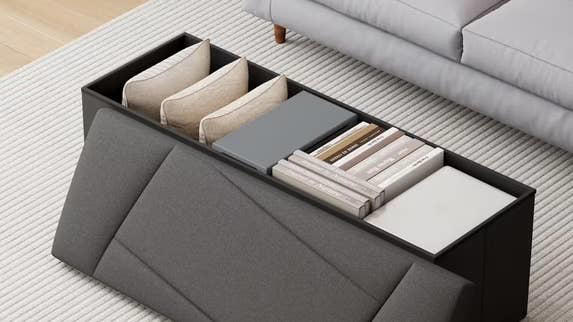 Walmart is selling a $57 storage ottoman that can hold up to 660 pounds ...