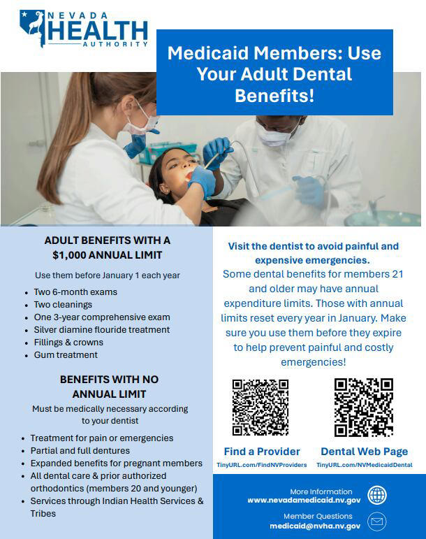 Nevada Medicaid expands dental benefits for 374,500 adults