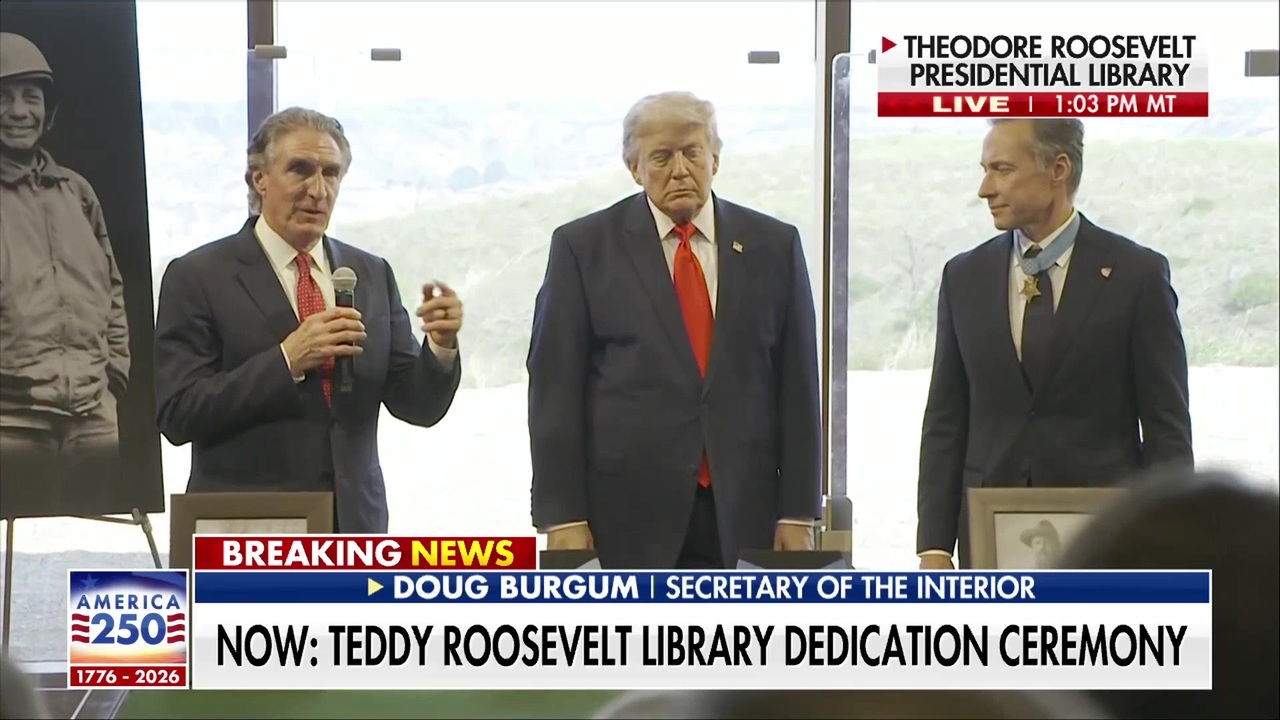 President Trump cuts ribbon to dedicate Theodore Roosevelt Library