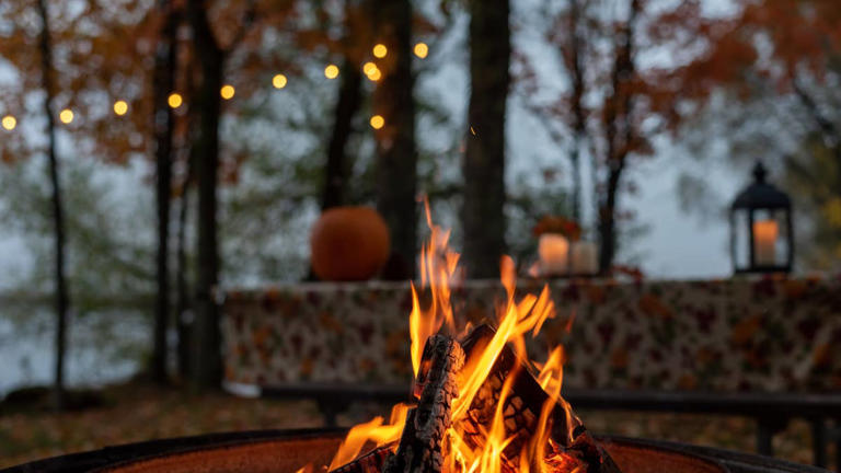Create a cozy summer fire pit ambiance with fairy lights instead of heat