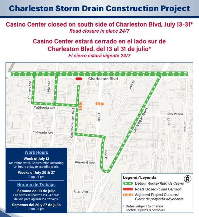 Charleston Boulevard reduced to 1 lane each way starting July 13 as ...