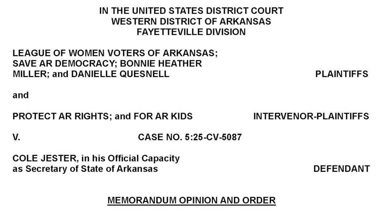 Judge blocks several Arkansas ballot measure rules as signature ...