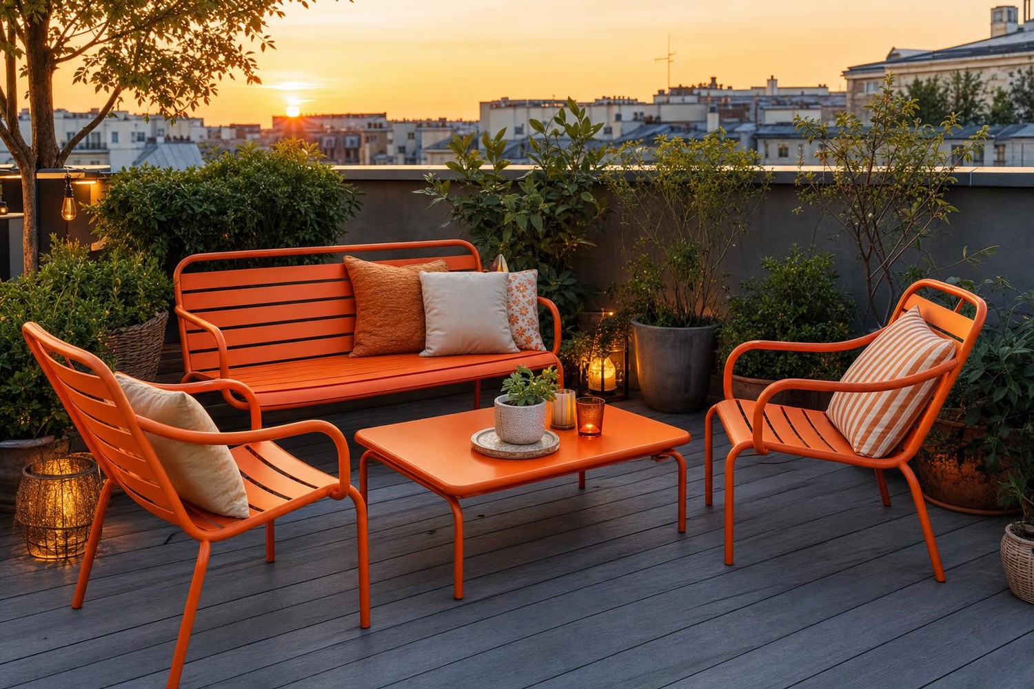 Habitat brade ce salon de jardin coloré pour votre terrasse, un simple ...