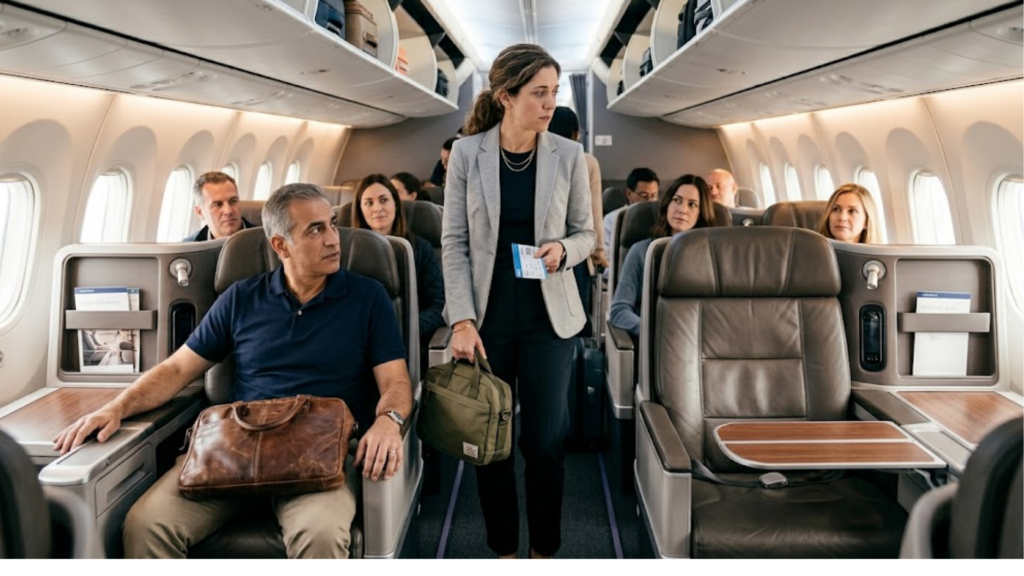 Passenger steals first-class window seat, but a flight attendant ...