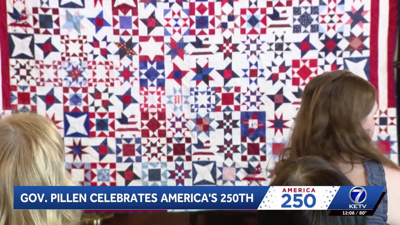 Nebraska Gov. Jim Pillen unveils 4th of July objects at state capitol