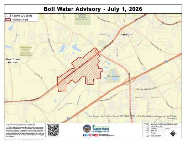 Boil water advisory issued in 2 metro Atlanta cities after brief power ...