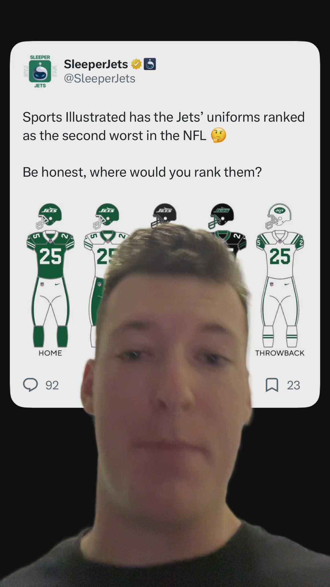 You can make fun of the Jets but not their uniforms